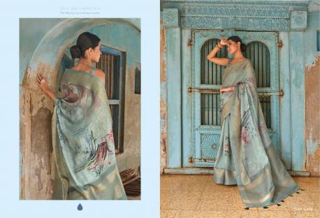 Bhumi Chhap 1 Pure Linen Floral Print Saree Collection: Textilecatalog