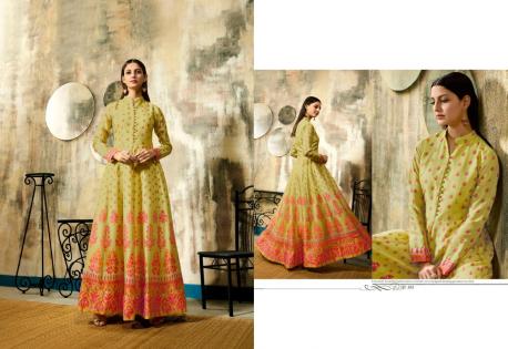 lt fabrics risha chanderi silk catchy look kurti catalog: Textilecatalog