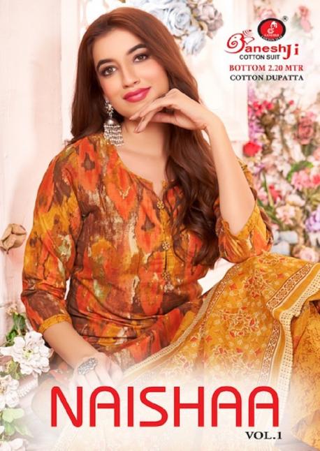 ganeshji naishaa vol 1 Cotton Dress Materials Collection: Textilecatalog