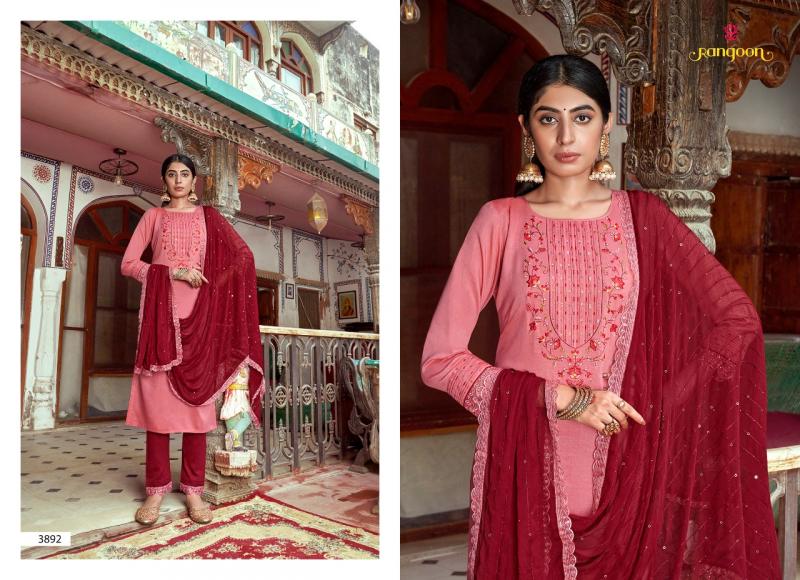 Rangoon Hi Five Silk Work Designer Readymade Suit: Textilecatalog