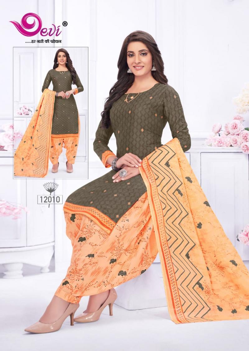 Devi Icon Vol-12 Cotton Designer Patiyala Dress Mater: Textilecatalog