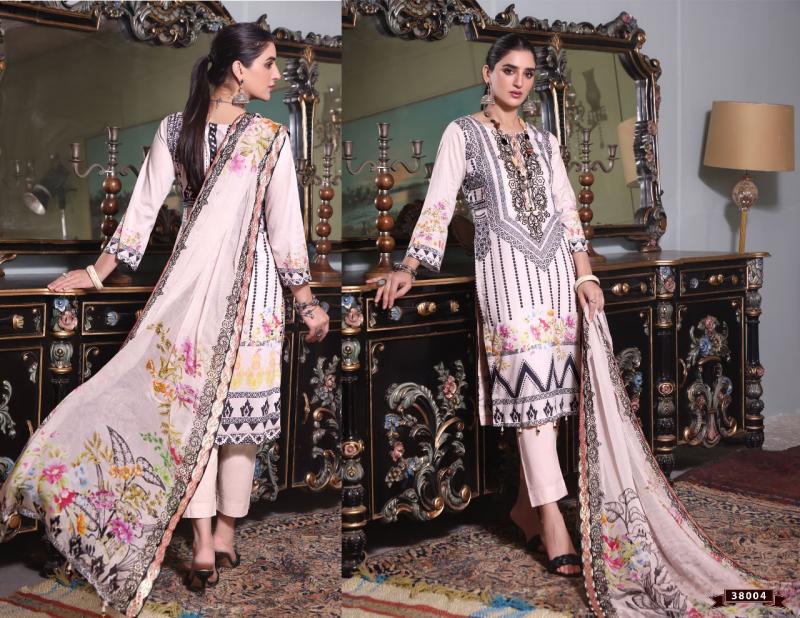Apna Razia Sultan-38 Cotton Designer Printed Dress Material: Textilecatalog