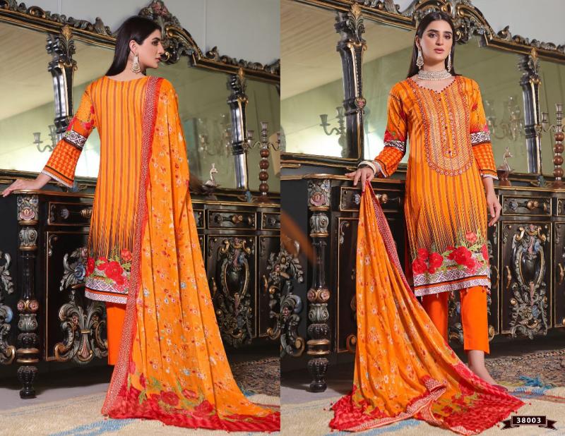 Apna Razia Sultan-38 Cotton Designer Printed Dress Material: Textilecatalog