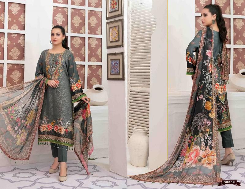 Apna Razia Sultan-38 Cotton Designer Printed Dress Material: Textilecatalog