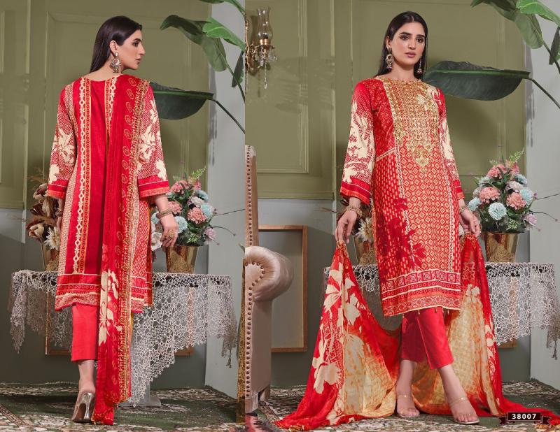 Apna Razia Sultan-38 Cotton Designer Printed Dress Material: Textilecatalog