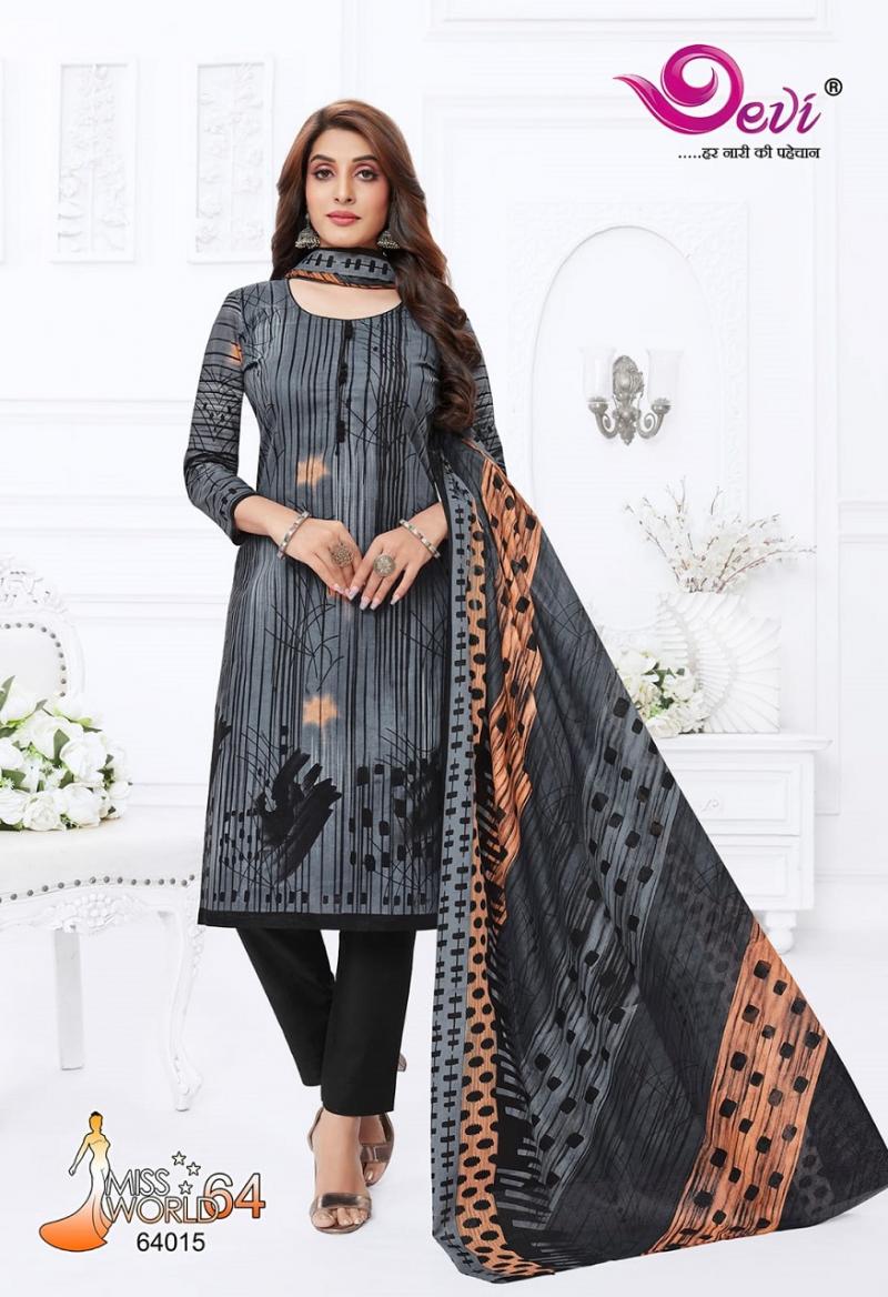 Devi Miss World Vol-64 Cambric Cotton Designer Dress Material ...