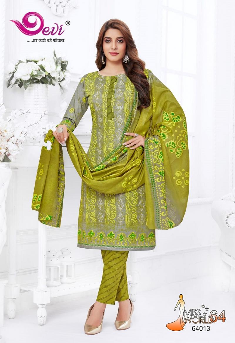 Devi Miss World Vol-64 Cambric Cotton Designer Dress Material ...