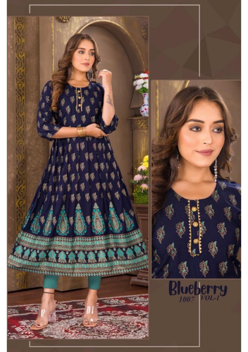 Blueberry Vol 1 Ethnic Wear Anarkali Kurti Collection: Textilecatalog