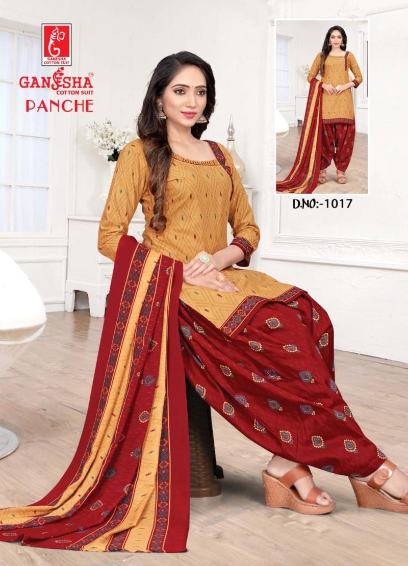 Ganesha Panche Vol-1 Indo Cotton Designer Patiyala Dress Material ...