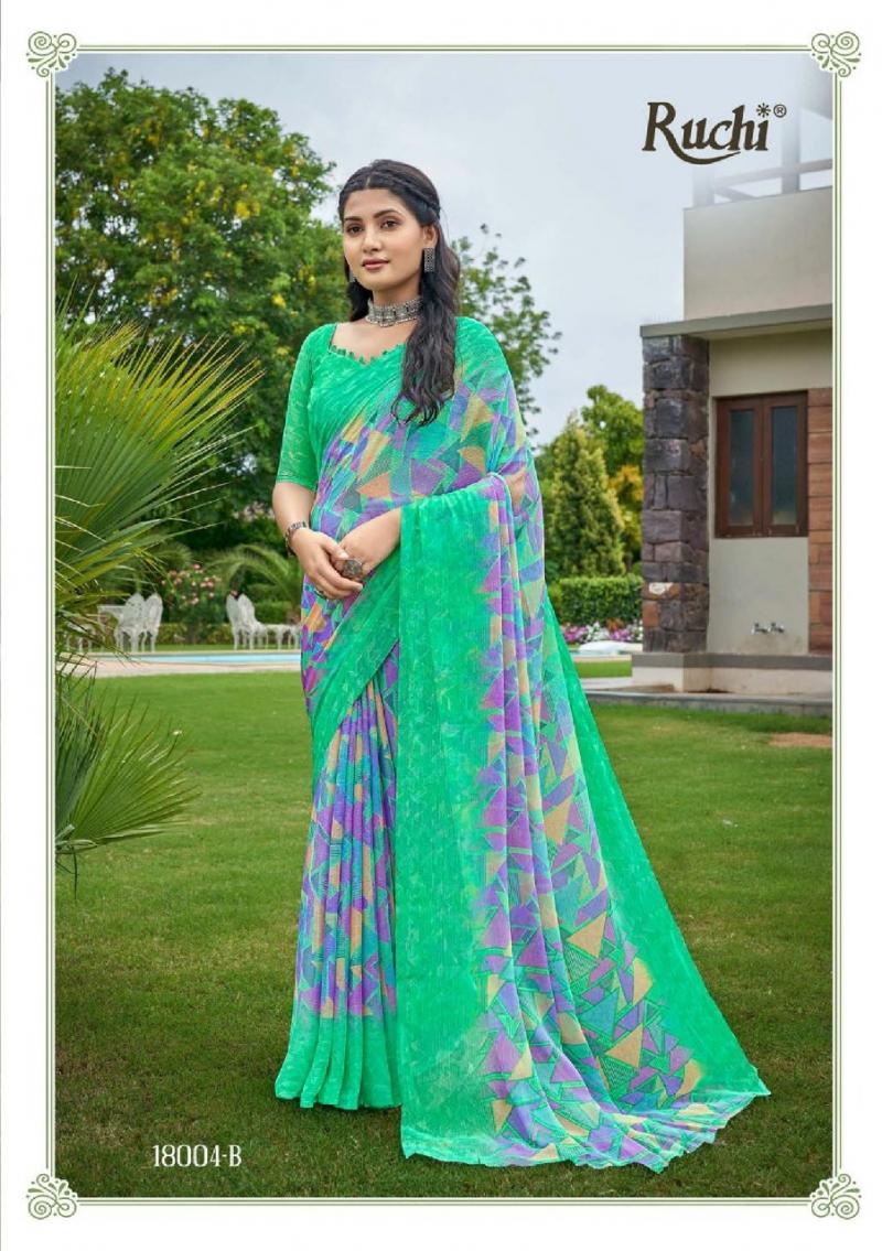 Ruchi Star Chiffon 83 Casual Wear Chiffon Saree Collection: Textilecatalog