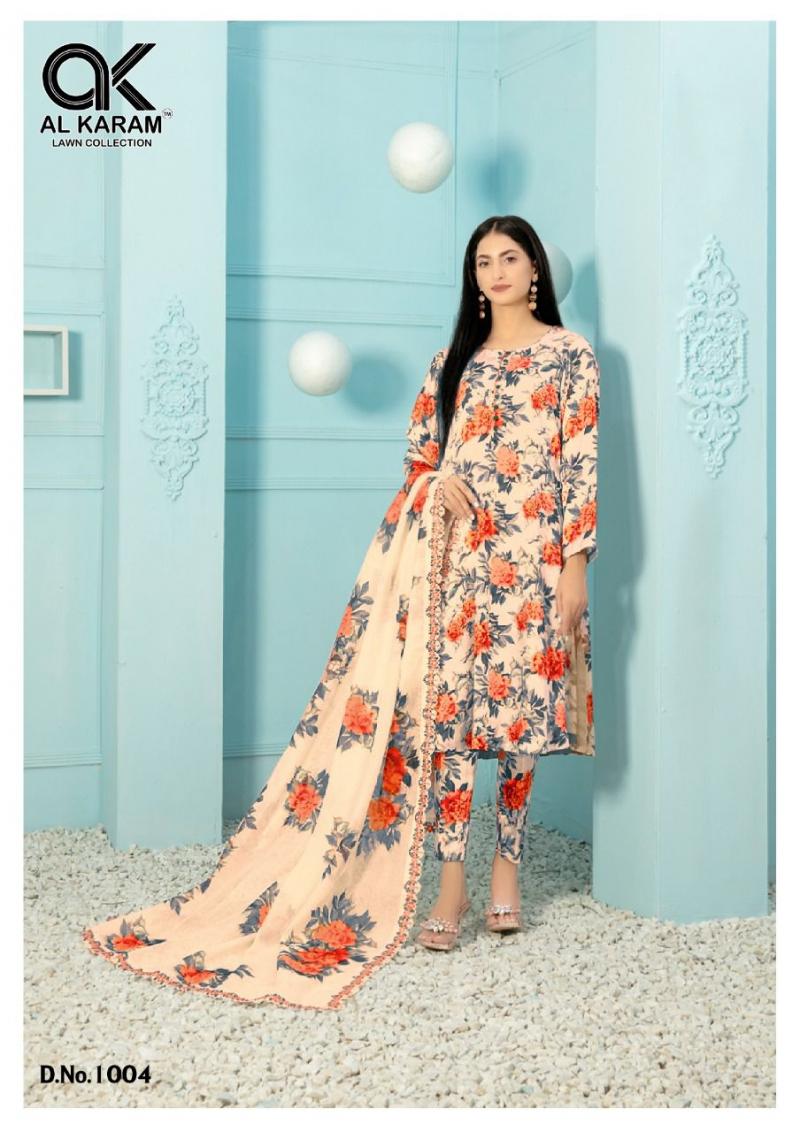 Al Karam Tehreem Vol-1 Cotton Exclusive Designer Dress Material ...