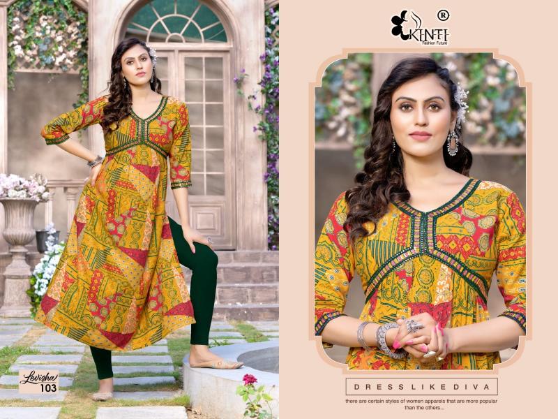 Kinti Levisha Aliya Cut Silk Designer Long Kurti Collection: Textilecatalog