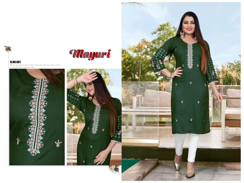 Mayuri Vol.2 Rayon Exclusive Designer Kurti Collection: Textilecatalog