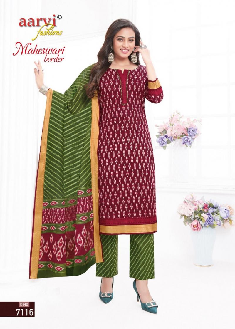 Aarvi Maheshwari Border Vol-1 Cambric Coton Exclusive Designer Dress ...