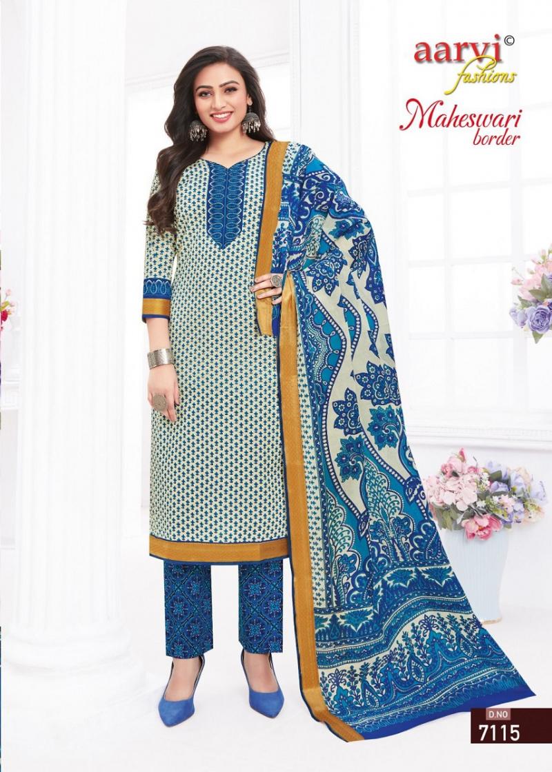 Aarvi Maheshwari Border Vol-1 Cambric Coton Exclusive Designer Dress ...