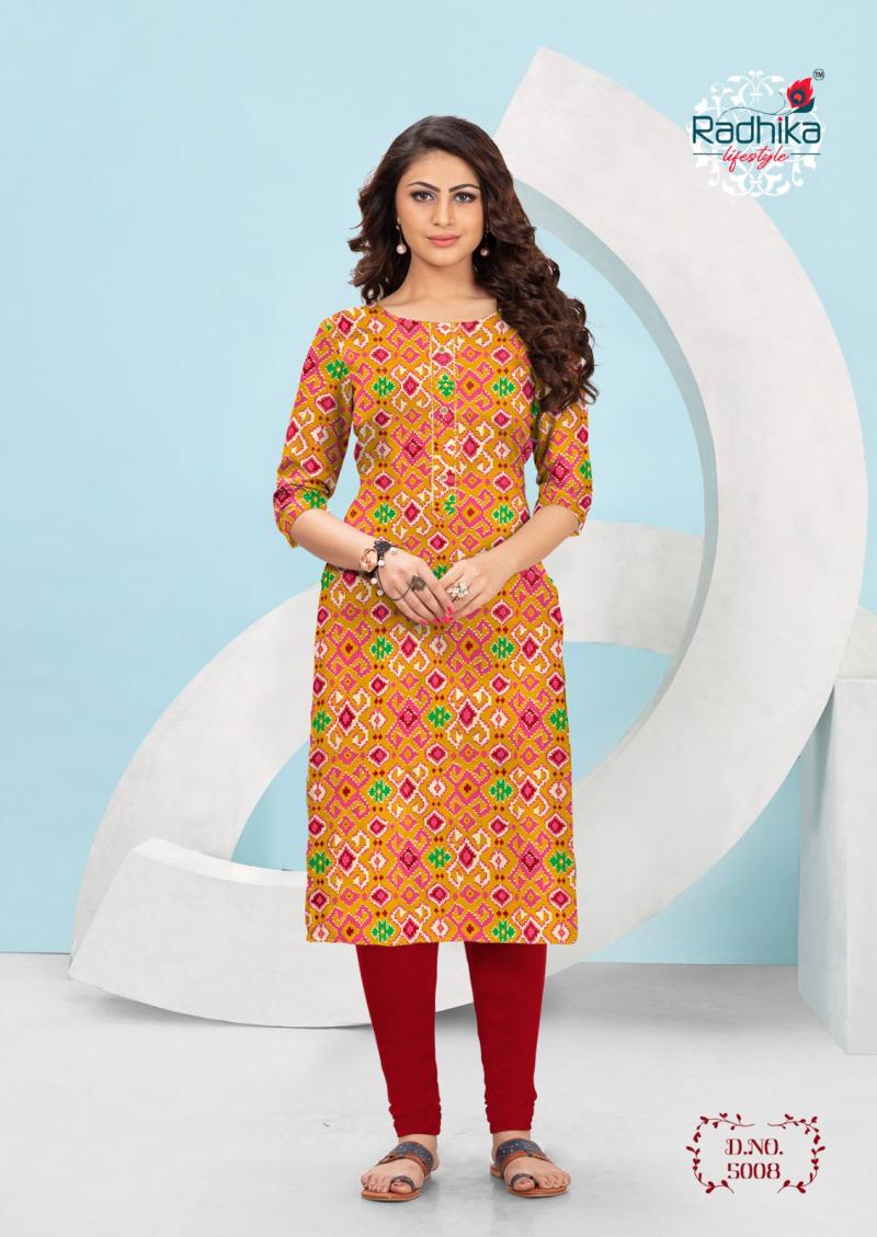Radhika Traditional Vol-5 Cotton Exclusive Designer Kurti Collection ...