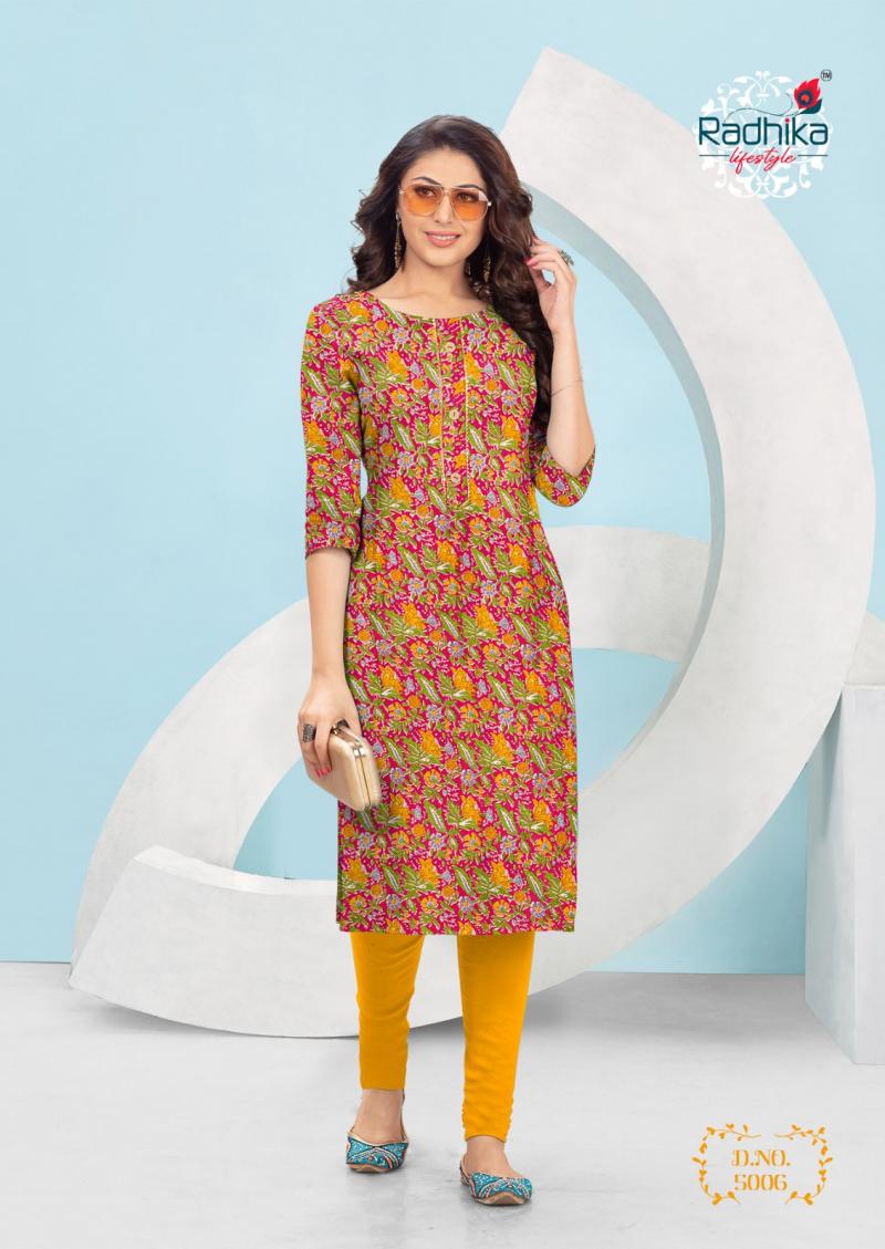 Radhika Traditional Vol-5 Cotton Exclusive Designer Kurti Collection ...