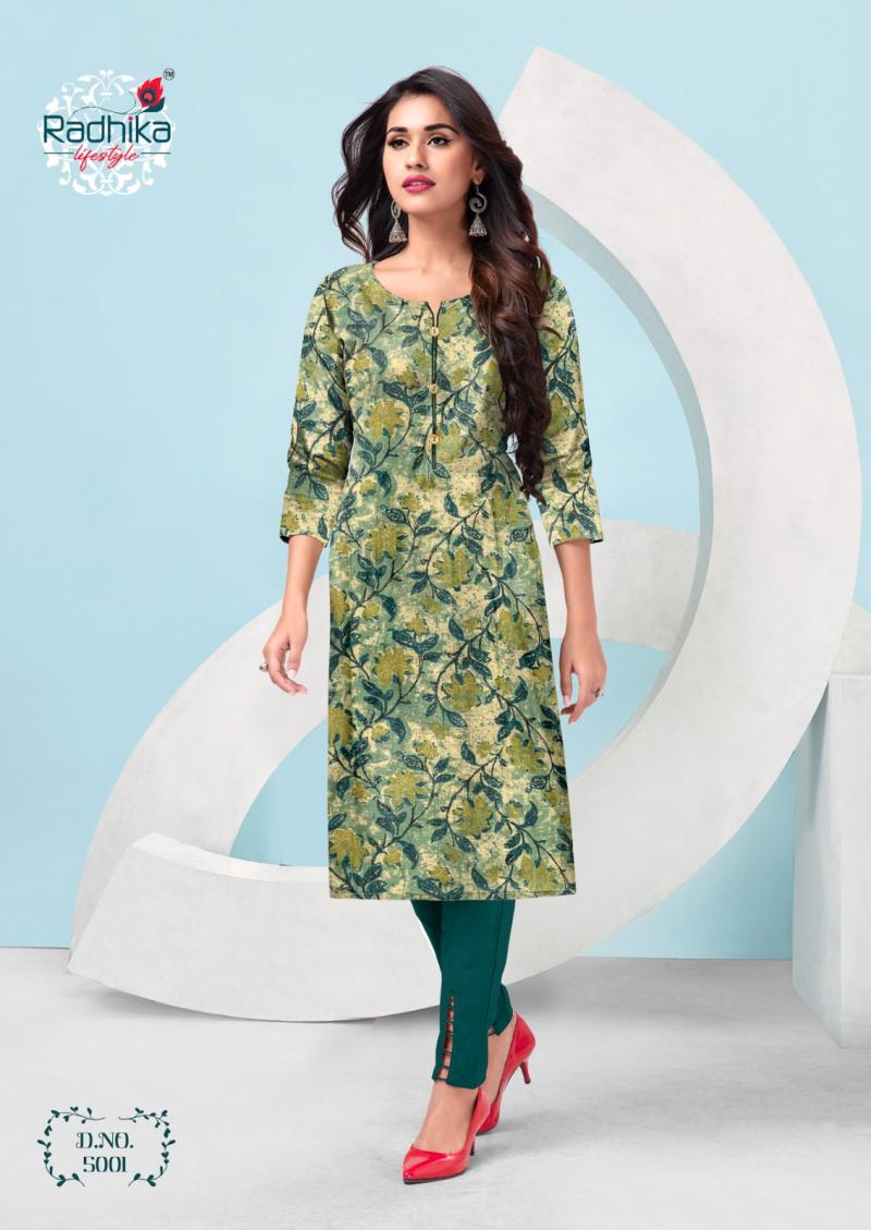 Radhika Traditional Vol-5 Cotton Exclusive Designer Kurti Collection ...