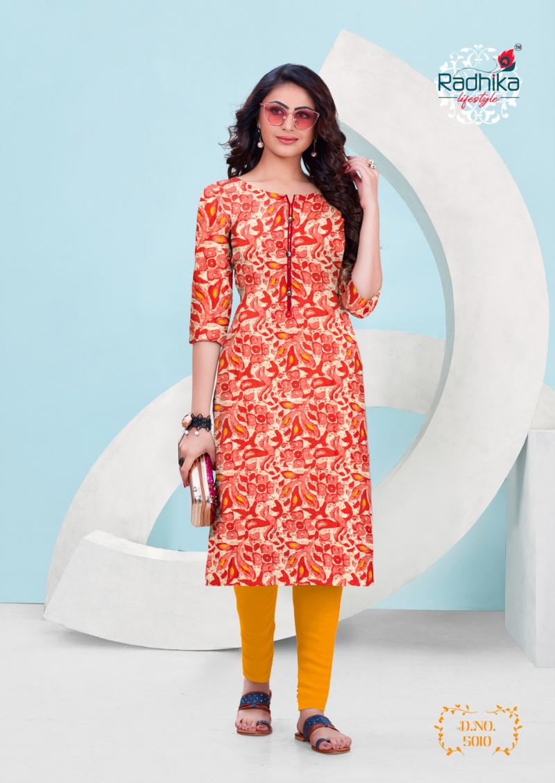 Radhika Traditional Vol-5 Cotton Exclusive Designer Kurti Collection ...