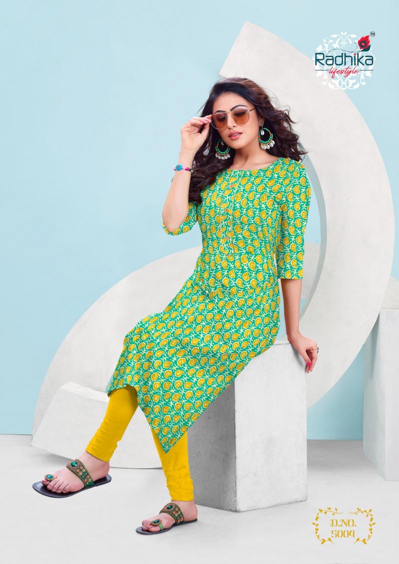 Radhika Traditional Vol-5 Cotton Exclusive Designer Kurti Collection ...