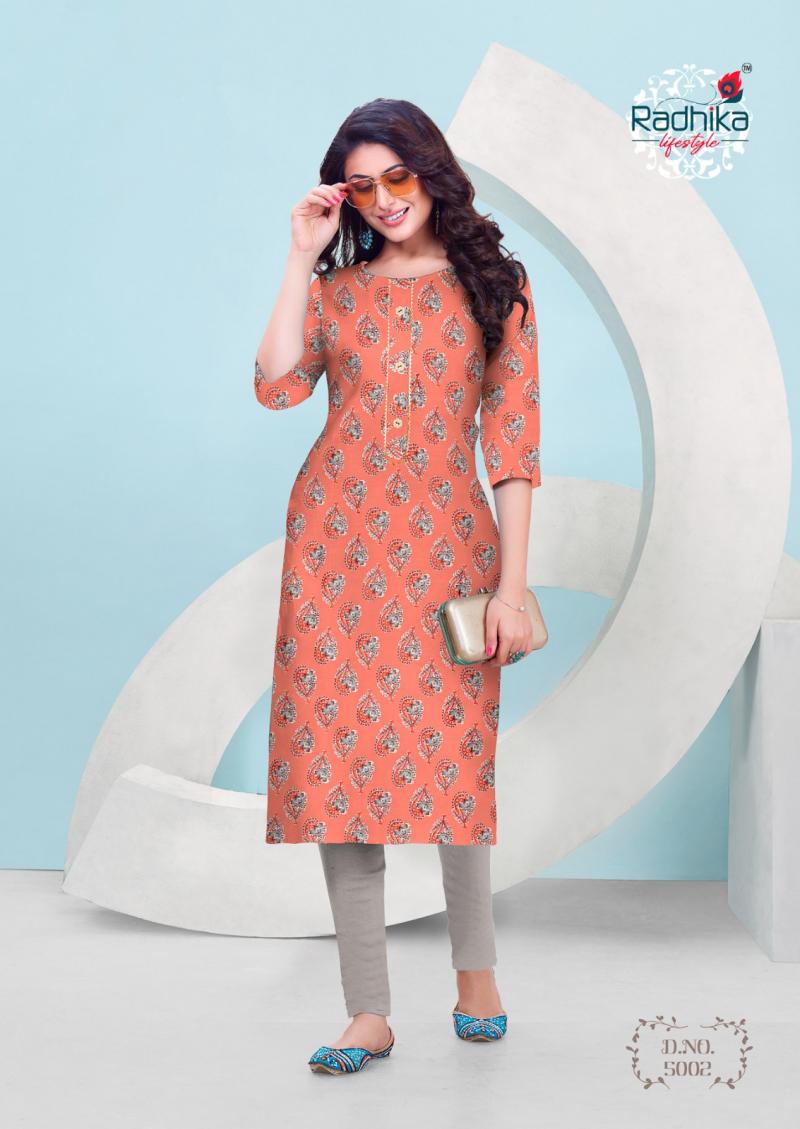 Radhika Traditional Vol-5 Cotton Exclusive Designer Kurti Collection ...