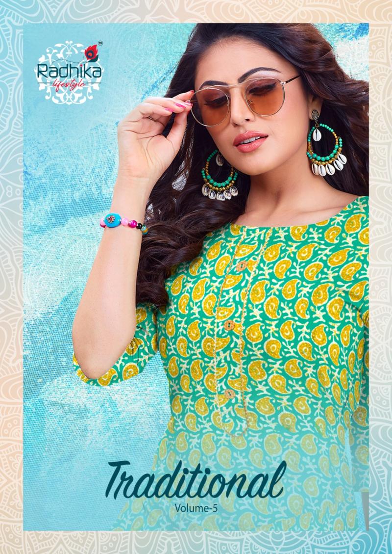 Radhika Traditional Vol-5 Cotton Exclusive Designer Kurti Collection ...