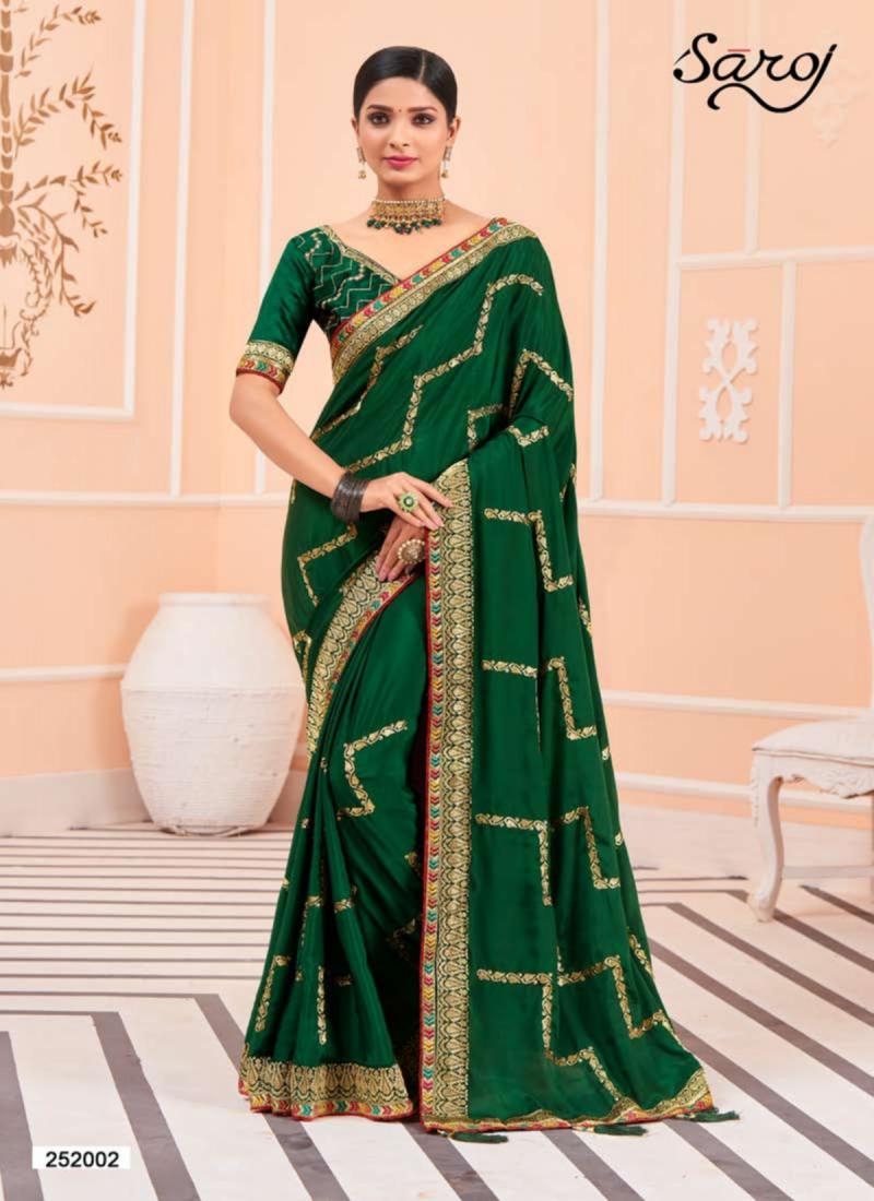Saroj Cherry Silk Embroidery Designer Saree Collection: Textilecatalog