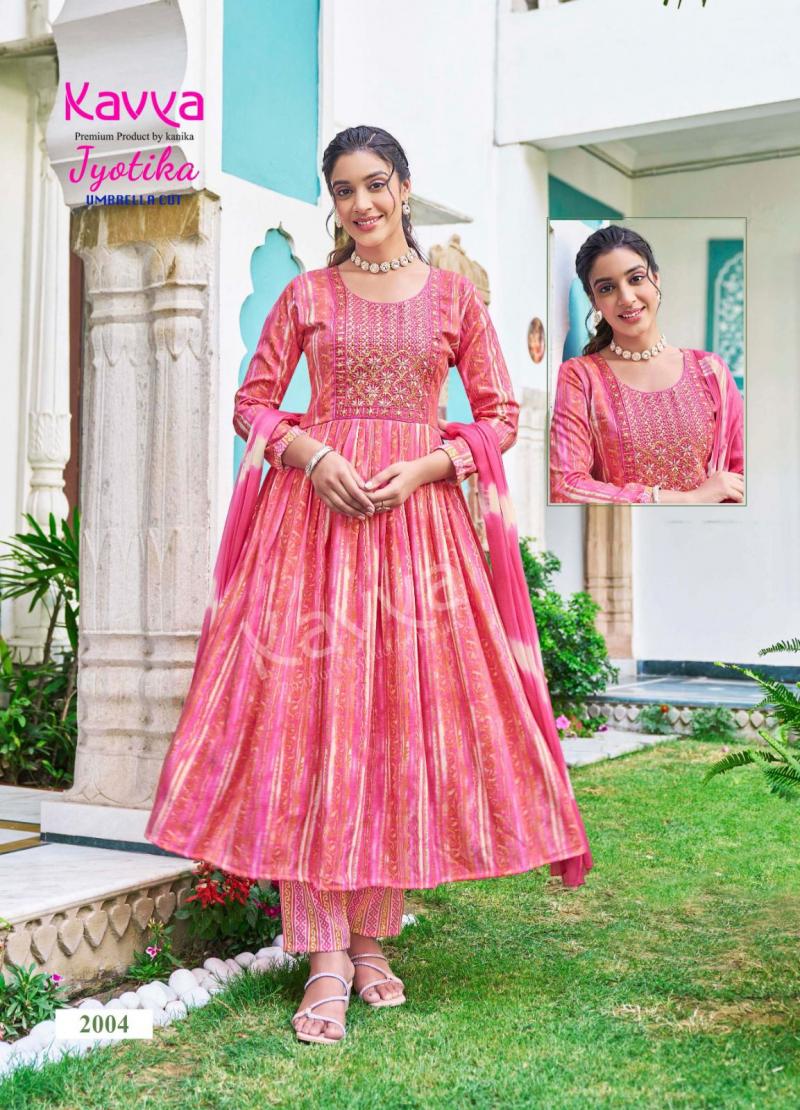 Kavya Jyotika Vol 2 umbrella Cut Top Bottom With Dupatta Collection ...