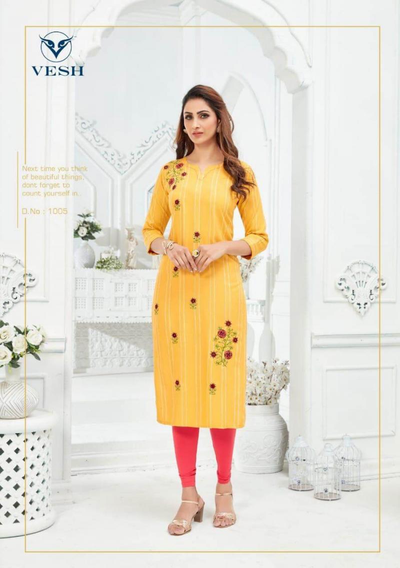 Vesh Trisha Rayon Fancy Kurti Collection: Textilecatalog